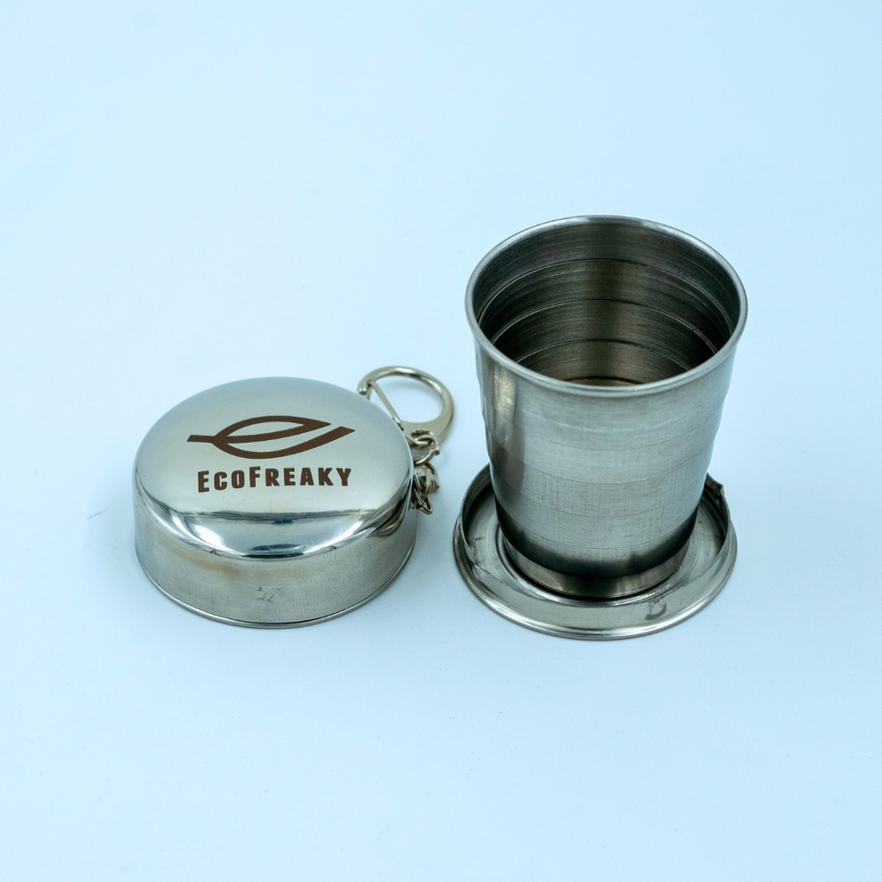 EcoFreaky Foldable Stainless Steel Cup – The Sustainable Sip! (75ml)